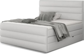 Kontinentální boxspring postel Carmen, bílá 160x200cm (Soft 17, Cand 13)