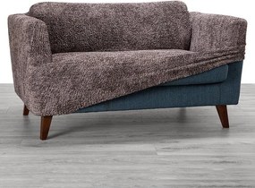 Bielastické potahy MARMO hnědé sedačka s otomanem vpravo (š. 170 -300 cm)
