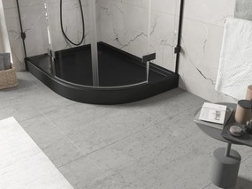 Mexen Flow+ sprchová vanička půlkruhová asymetrická levá 100 x 80 cm, černá mat - 46Q708010LH