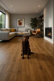 Beaulieu International Group, PVC podlaha - lino Master X 2954, na míru, šíře 4m, hnědá, bez podkladu, chodba / předsíň