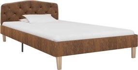 Rám postele hnědý umělá broušená kůže 90 x 200 cm 284936