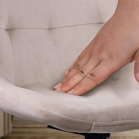 Sada 2 jídelních židlí Merna samet – krémová