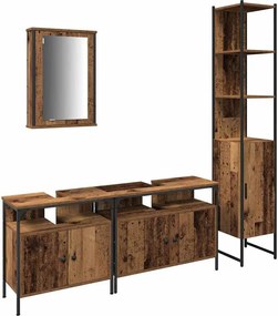 Sada koupelnového nábytku 4 ks Staré dřevo 33 x 33 x 185,5 cm 3332589