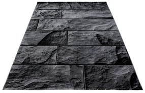 Ayyildiz, Kusový koberec Parma 9250 black, 80x300, šedá, chodba / předsíň