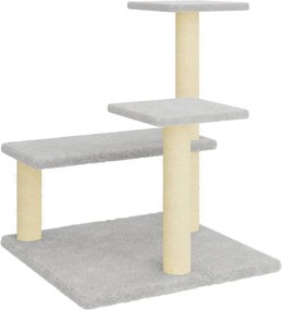 Škrabadlo pro kočky se sisalovými sloupky světle šedé 61 cm 172086