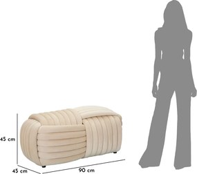 Lavice Softy 90 cm samet krémová