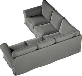 Potah na pohovku IKEA  Ektorp rohová barva šedá látka lesklé, sametová