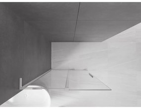 Mexen Velar L, posuvná sprchová zástěna Walk-in 110 x 200 cm, 8mm čiré sklo, chromová, 871-110-003-03-01