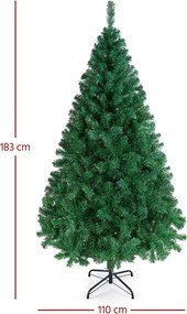 Umělý vánoční stromek Yaheetech – zelená, 124 cm (267364081065)