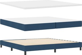 Postel s boxspringem s čelo Modrá 200 x 200 cm textil 3340051