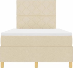 Postel s boxspringem s čelo Krémová 120 x 200 cm textil 3339691