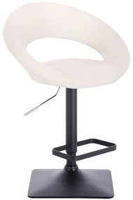 LuxuryForm Barová židle NAPOLI na černé podstavě - bílá