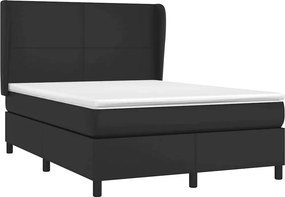 Box spring postel s matrací černá 140x200 cm umělá kůže 3128913