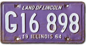 Americká SPZ Illinois 1963 Purple G16-898