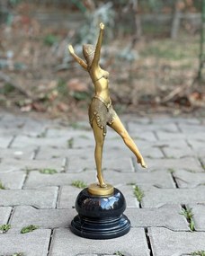 Leštěná bronzová socha soška - Tanečnice