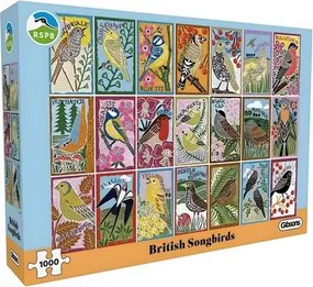 GIBSONS Puzzle RSPB: Britští pěvci / 1000 dílků / 68 x 49 cm