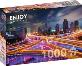 ENJOY Puzzle Šanghajské centrum v noci / 1000 dílků / od 14 let