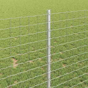 Zabudovaný plotový sloupek 44 ks Stříbrná 140 cm 3335955