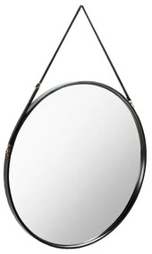 DNYMARIANNE -25% Černé lakované závěsné zrcadlo Kave Home Reintree 80 cm