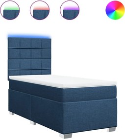 Box spring postel s matrací modrá 80x200 cm textil 3292621