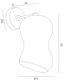 Argon 8046 - Nástěnná lampa SALERNO 1xE27/15W/230V zlatá