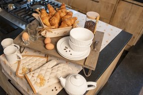 Béžová bavlněná utěrka Your Favorite Breakfast - 50*70 cm