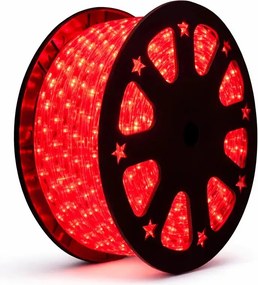Easy Fix světelná LED hadice venkovní, 50 m, červená, 1500 diod, transparentní, IP44, cívka
