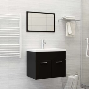 Set koupelnového nábytku černý dřevotříska 3071316