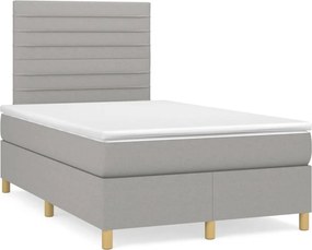 Box spring postel s matrací světle šedá 120 x 200 cm textil 3142401