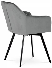 Jídelní židle šedá sametová látka, kovové nohy, černý matný lak DCH-425 GREY4