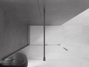 Mexen Velar, posuvné dveře do otvoru typ Walk-In 160 cm, 8mm čiré sklo, grafitová matná, 871-160-000-03-66
