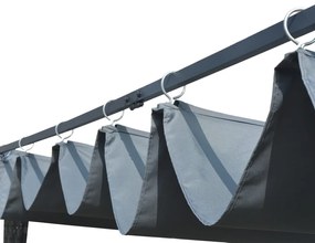 vidaXL Marketos Altán se střechou polyratan 300x300x220 cm šedý a antracitový