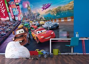 Vliesová fototapeta na zed' na Závodní Dráze, Disney Auta | 360 x 270 cm | DFTDNXXL5028