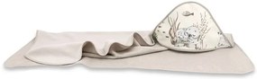 Dětská termoosuška s kapucí, Lachtánek, 100 x 100 cm - béžová
