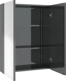 Koupelnová skříňka se zrcadlem 60 x 15 x 75 cm MDF zářivě šedá 331526