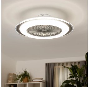 Brilagi - LED Stmívatelné svítidlo s ventilátorem RONDA LED/48W/230V stříbrná+DO