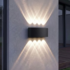 Toolight Toolight, JNH041-8G, venkovní LED nástěnné svítidlo nahoru/dolů, 8 LED, 12 W, 4000 K, IP44, černá matná, OSW-56232
