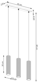 Sollux SL.1537 - Lustr na lanku KARBON 3xGU10/10W/230V bílá