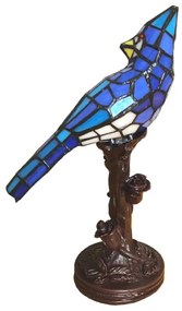 Stolní lampa Tiffany Blue Parrot – 15x12x33 cm