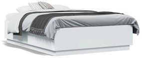 Rám postele s LED osvětlením bílý 135 x 190 cm kompozitní dřevo