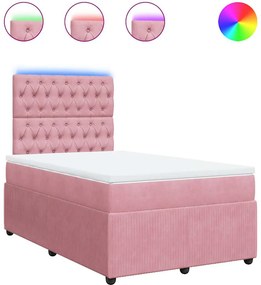 Box spring postel s matrací růžová 120x190 cm samet 3294597