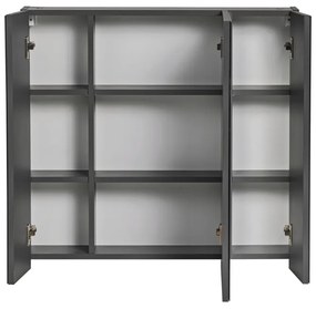 COMAD Závěsná skříňka se zrcadlem - MONAKO 841 grey, šířka 80 cm, matná šedá