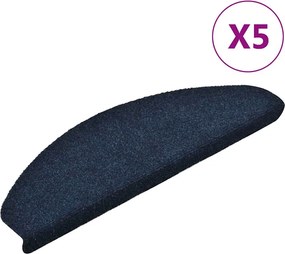 Schodové rohože samolepicí 5 ks 65 x 21 x 4 cm tmavě modré půlkulaté velké 149718