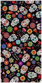 Bavlněná plážová osuška Lebky Sugar Skull Mexicana - 100% bavlna s gramáží 350 g/m², rozměr 70 x 140 cm