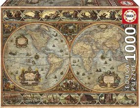 EDUCA Puzzle Historická mapa světa / 1000 dílků