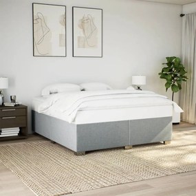 Rám postele bez matrace světle šedý 200 x 200 cm textil 3284499