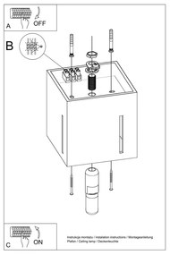 Bílé stropní svítidlo s kovovým stínidlem 10x10 cm Pax – Sollux