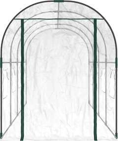 Skleník průhledný 160 x 400 x 190 cm PVC práškově lakovaná ocel 317247