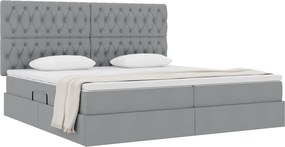 Postel s úložným prostorem a matrací Světle šedá 200 x 200 cm 3371865