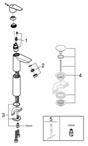 GROHE 32860001 - Umyvadlová baterie BAUEDGE 304 mm lesklý chrom